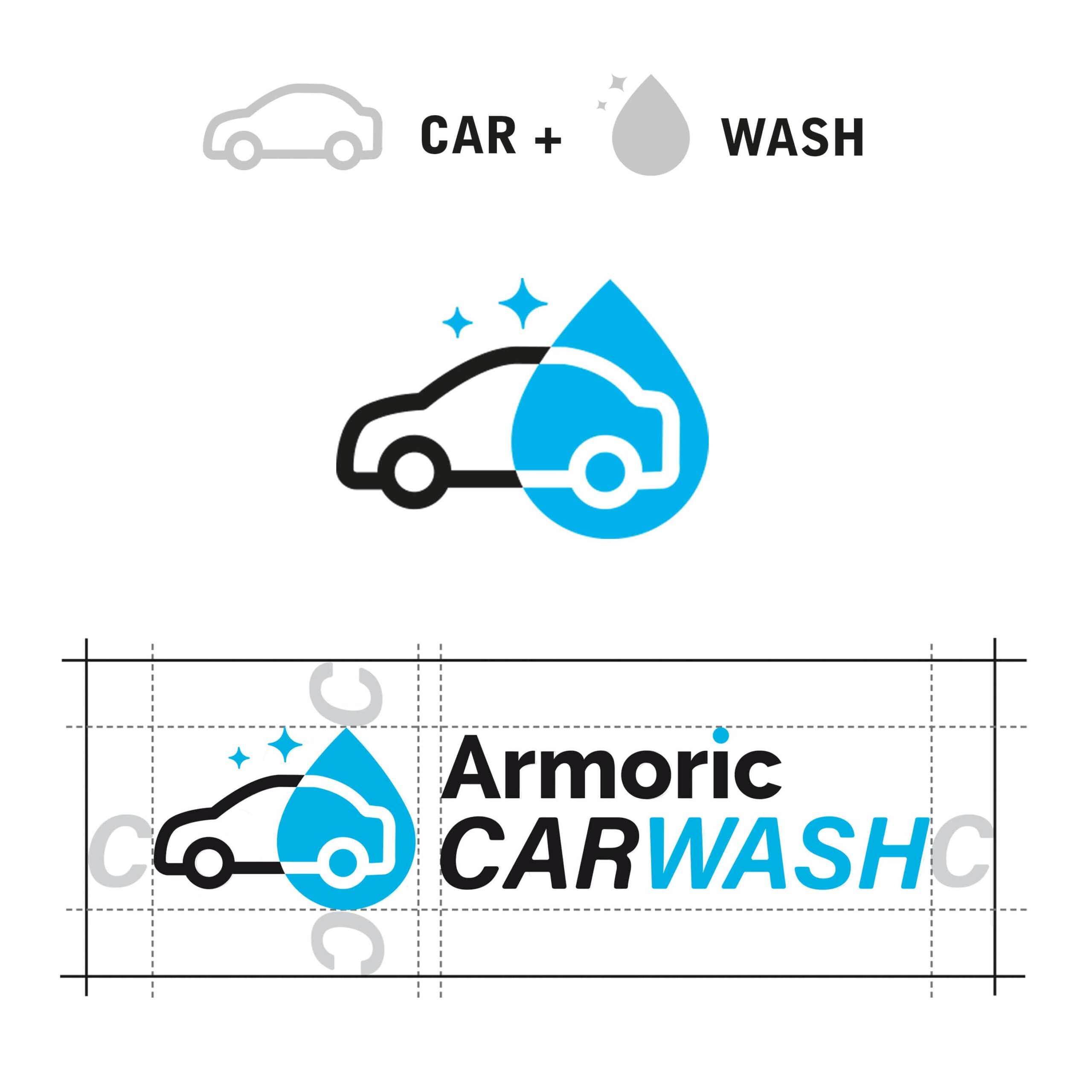 Armoric CARWASH - Identité visuelle - Signalétique