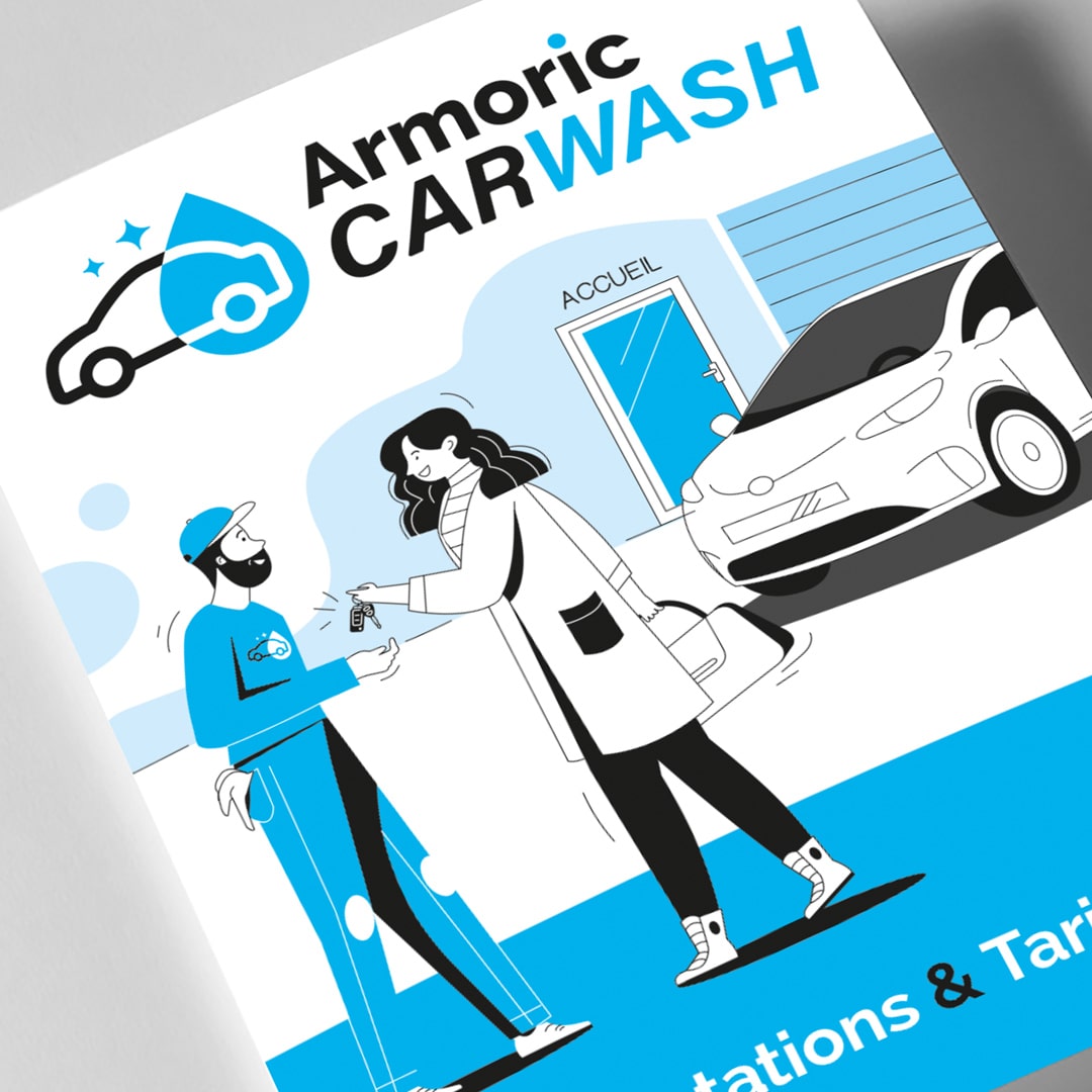 Armoric CARWASH - Identité visuelle - Signalétique